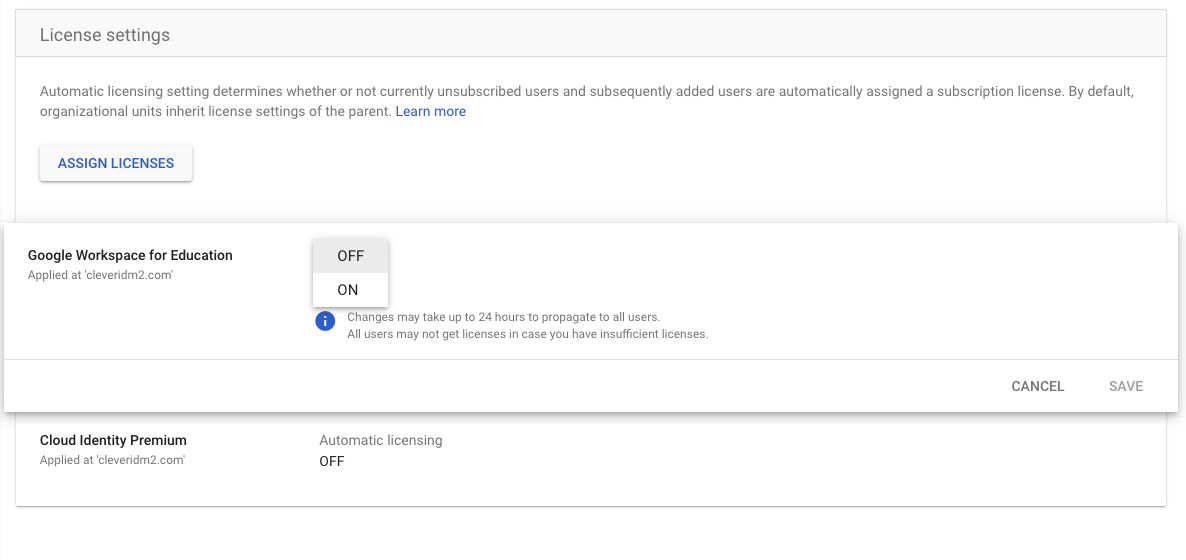 For Clever Admin: Google License Manager